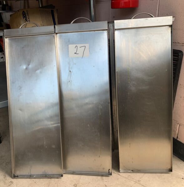 3 x STAINLESS STEEL SPLASH TRAYS & FRAMES (ref: 27) - Building ...