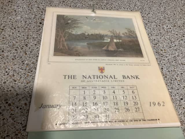 Calendar the national bank 1962 like new still got the plastic on ...