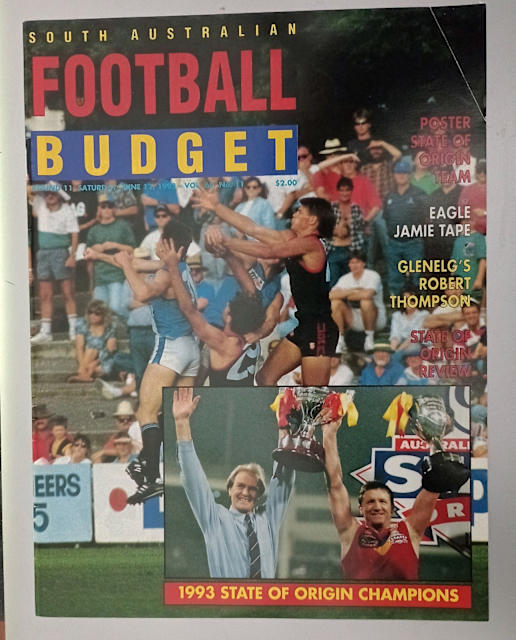 Football Budget - Official Magazine SANFL- Rd 11-Vol.68, No 11 1993 ...