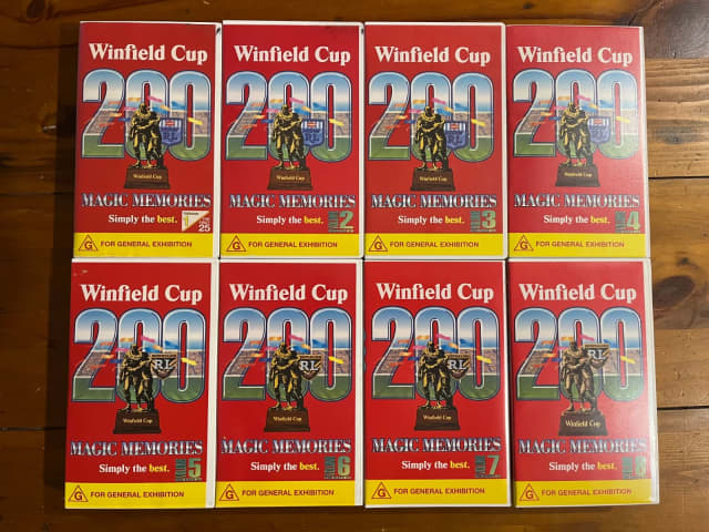 WINFIELD CUP 200 MAGIC MOMENTS full set of 8 rare VHS Vidoes NSW ARL ...
