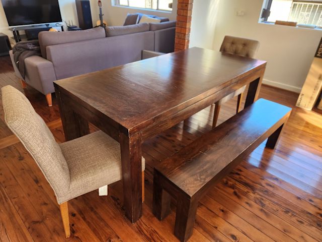 Sold dining table, bench seats and chairs - Dining Tables in Earlwood NSW | Gumtree Australia