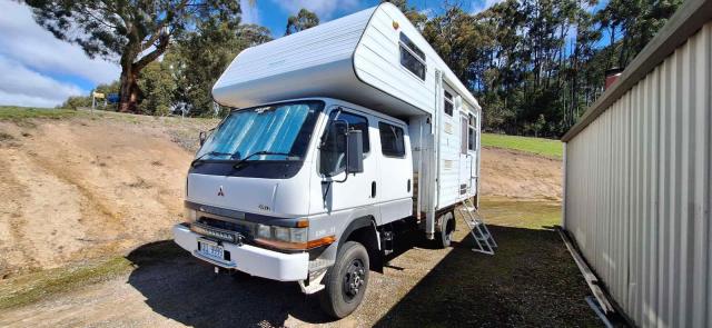 1996 Mitsubishi Canter Dual Cab Chassis 4x4 w/ Custom Slide-On Camper ...
