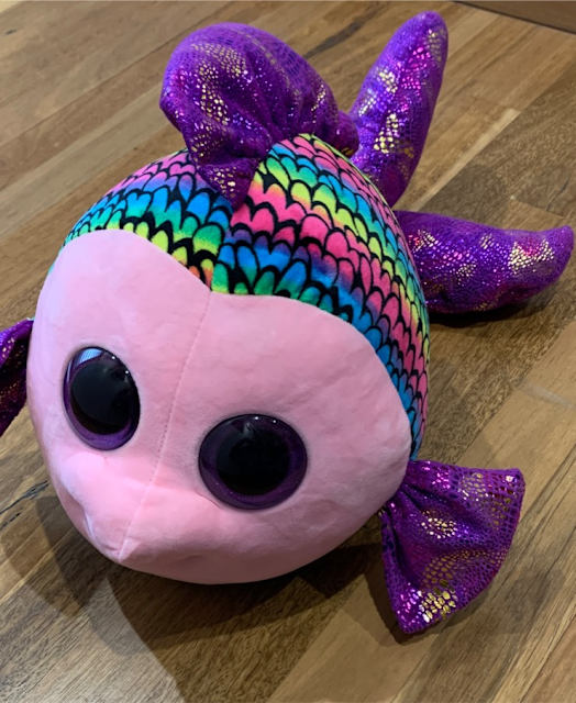 Giant Beanie Boo (approx 58cm) Rainbow Fish -“Flippy” | Toys - Indoor ...