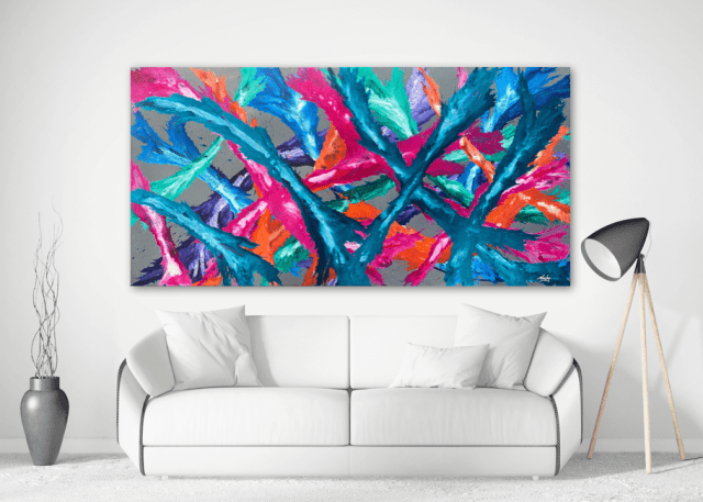 DEEP AURORA colourful abstract canvas art painting - Art in Viewbank ...