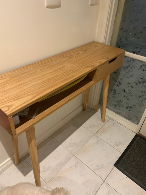 Light Oak Scandinavian Console Table with Drawer and Shelf - Buffets ...