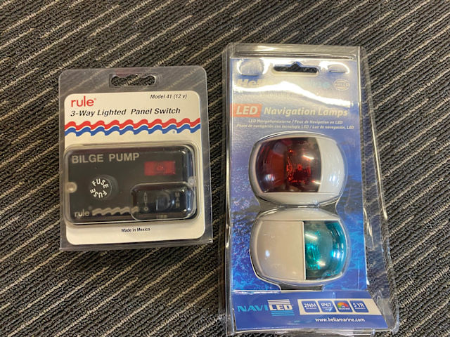 RULE AUTO + MANUAL BILGE SWITCH + HELLA MARINE LED NAV LIGHTS - Fishing ...