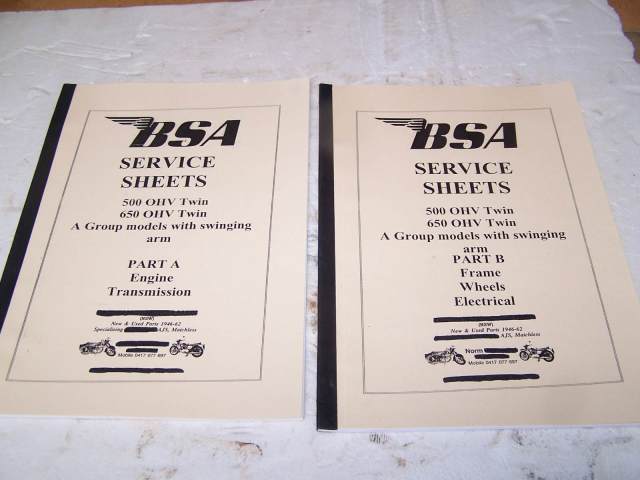 BSA SERVICE BOOKS 500 AND 650cc S/ARM TWINS | Motorcycle & Scooter ...
