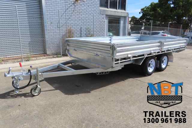 *14x7Galvanised Fully Welded Flat Top Tandem Trailer & Removable Sides ...
