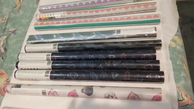 new self adhersive book cover, contact paper roll , 1 meter each ...