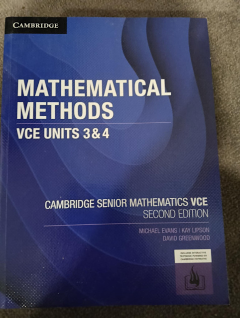 Mathematical Methods Units 3 & 4 Cambridge - Textbooks in Melbourne CBD ...