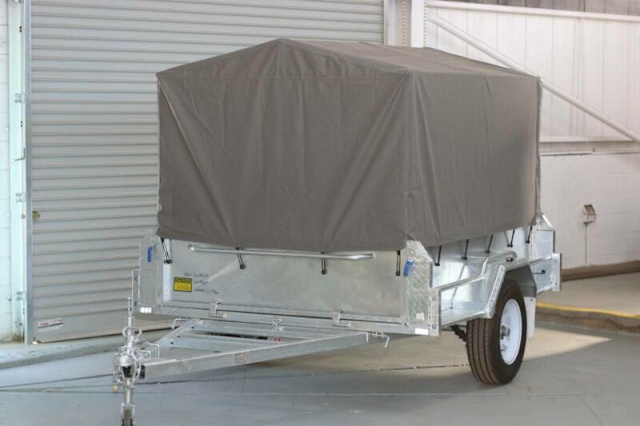 7x5 Galvanised Canopy Box Trailer with 450mm High Sides & 900mm Cage ...