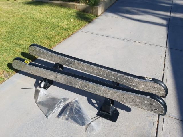 TJM SIDE STEPS RUNNING BOARDS SAT BLACK 63MM 200 SERIES LANDCRUISER ...