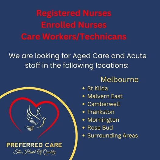 Registered Nurse (RN) or Care Worker(MELBOURNE)(Preferred Care ...