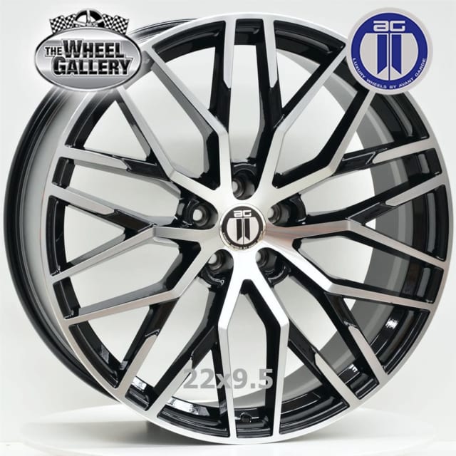 AG WHEELS LACE BLACK MACHINED 22x9.5 5/5 SET OF WHEELS | Wheels, Tyres ...