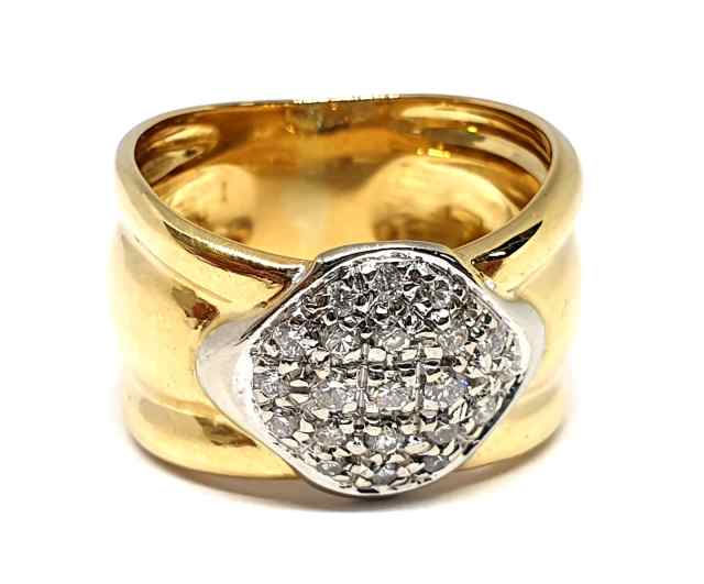 18ct Yellow Gold Ladies Diamond Ring Size M 0.35ct TDW Ring - Women's ...