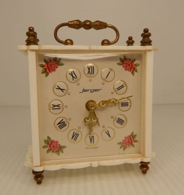 Vintage 20th Century German Jerger mantle/bedside clock decorative ...