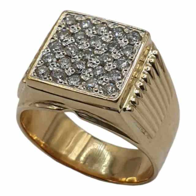 18ct Yellow Gold Mens Diamond Ring Size Q 1ct TDW - Men's Jewellery in ...