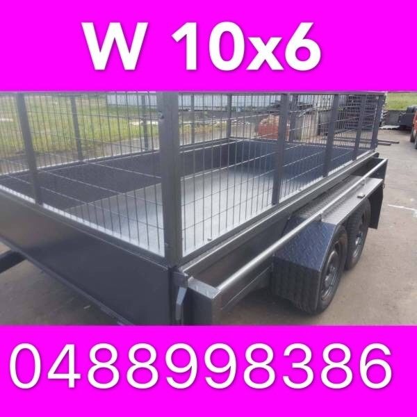 10x6 tandem trailer box trailer with mesh cage full checker plate ...