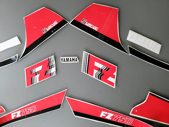 YAMAHA FZ750 GENESIS 1FN 1985 COMPLETE FAIRING GRAPHIC DECALS SET ...
