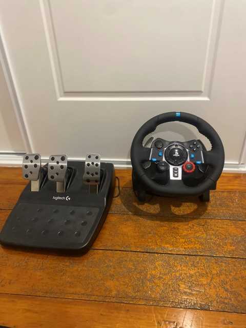 Logitech G29 driving force racing wheel and pedals driving simulator ...