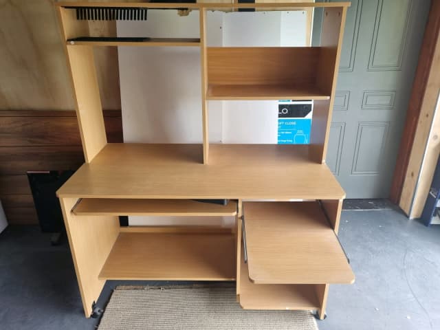 Computer Desk Timber Look and gaslift chair | Desks | Gumtree Australia ...