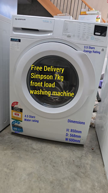 Free delivery Simpson 7kg washer front loader Works fine 3.5 Stars ...