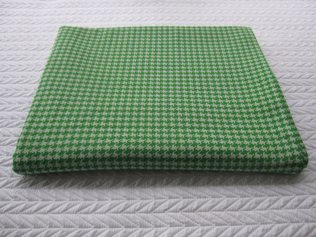 Vintage 1960s Crimplene Knit Sewing Fabric Green Houndstooth ...