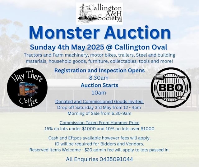 Callington Monster Auction - Garage Sale in Callington SA | Gumtree ...