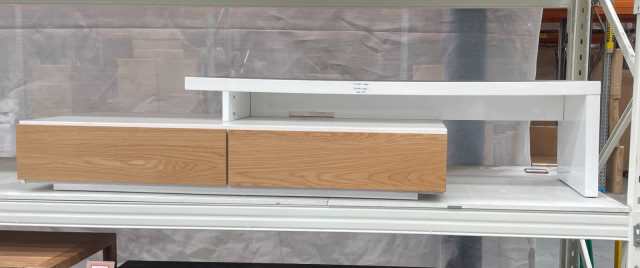 Enzo Entertainment TV Unit - White with Natural Drawers - Entertainment ...