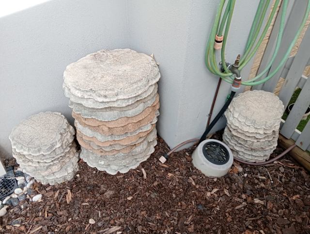 PAVERS Cement/Concrete Tree sliced look with tree ring design x 32 ...