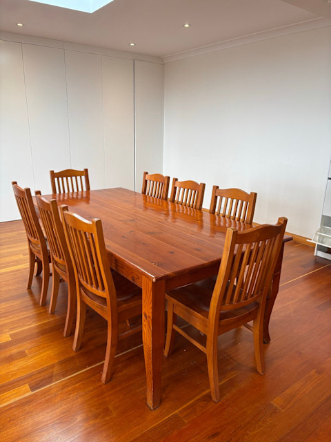 Red wood dining table + 8 chairs negotiable - Dining Tables in Bondi ...