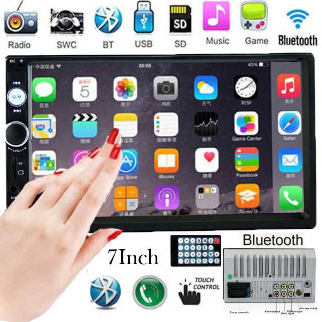 7inch Double 2 Din Touch Car Stereo Radio MP5 MP3 Player Head Unit BT ...