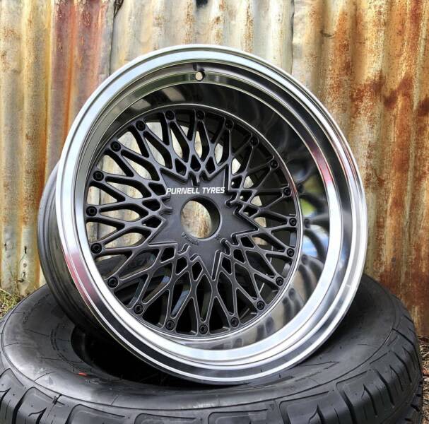 15 17 mesh wheels bbs rs style old school jdm jap drift silver gold ...