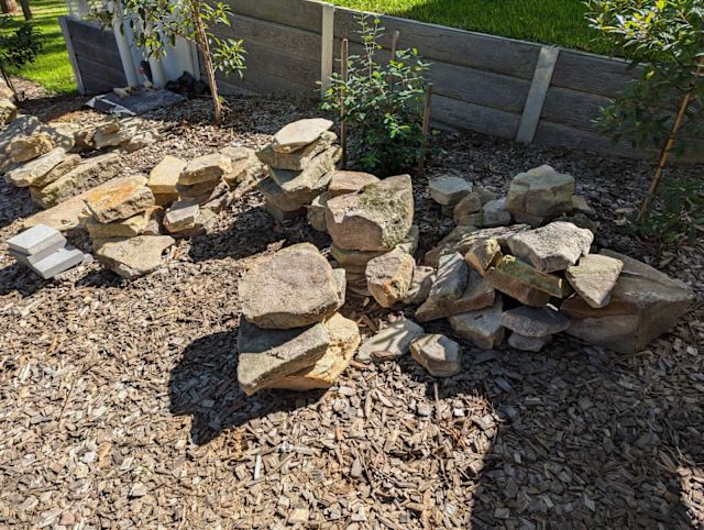 Rectangular sandstone blocks for retaining wall or bush rocks ...