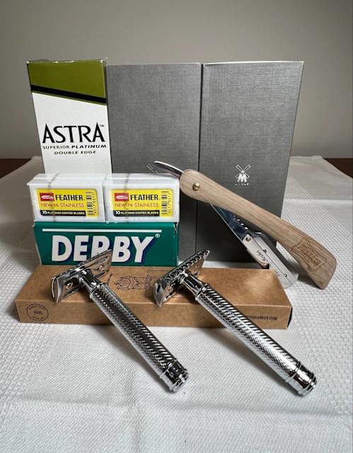 Shaving Razor Set - Muhle R89+R41 - Proraso Shavette - 180 New Blades ...