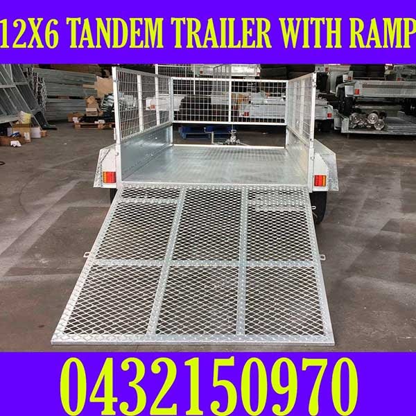 12x6 fully galvanised box tandem trailer with cage & ramp | Trailers ...