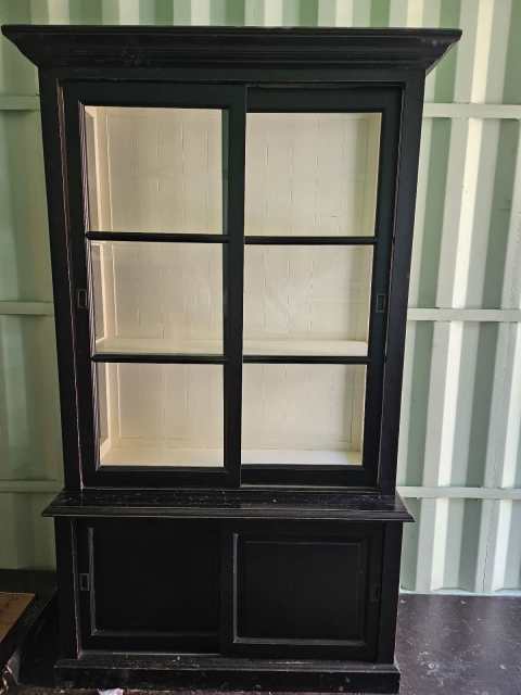black cabinet book shelf library french provincial hamptons - Bookcases ...