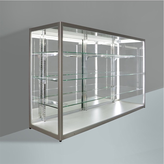 1.8M Titanium Alloy Counter LED Lit, Lockable, Silver Mirror Finish ...