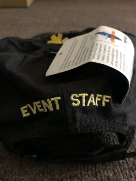 Event Staff Security official uniform hat unisex black tags ...