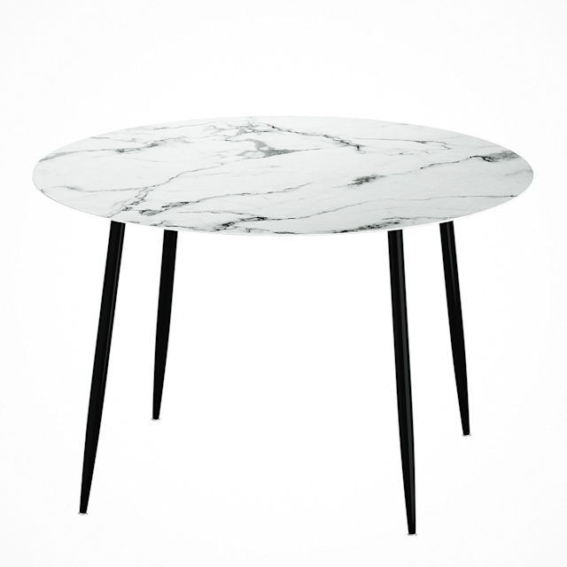 Dining Table Round Marble Effect 110CM - Dining Chairs in Padbury WA ...