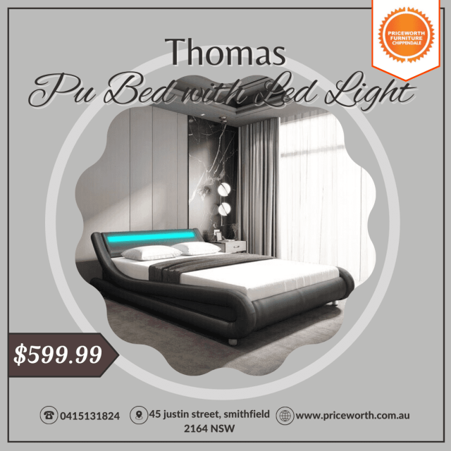 Sleep in style, shine all night with Thomas PU bed with Led light ...