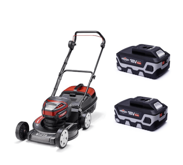 Victa 19 Inch Corvette 1400W Alloy Twin 18V 5.0Ah USB C Lawn Mower Kit ...
