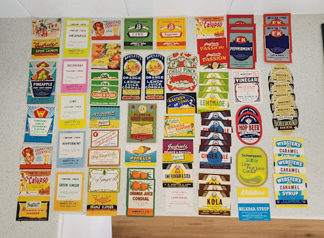 71 Vintage Soft Drink/Cordial Labels. excellent condition ...