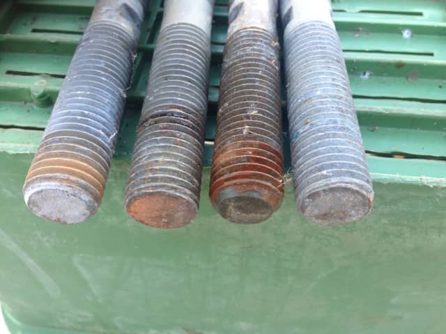 BOLTS & matching nuts. 4 hexagon bolts: bolt top & nut is 35mm wide ...