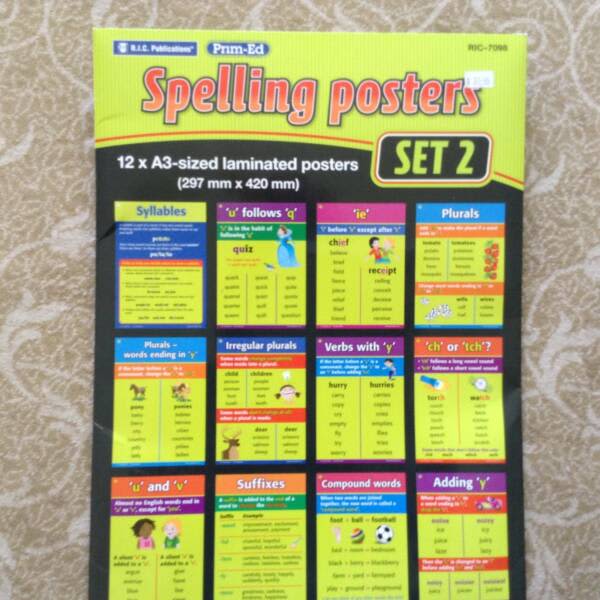 Spelling Rules Poster set - Set 2. 12 A3 posters - Like New ...