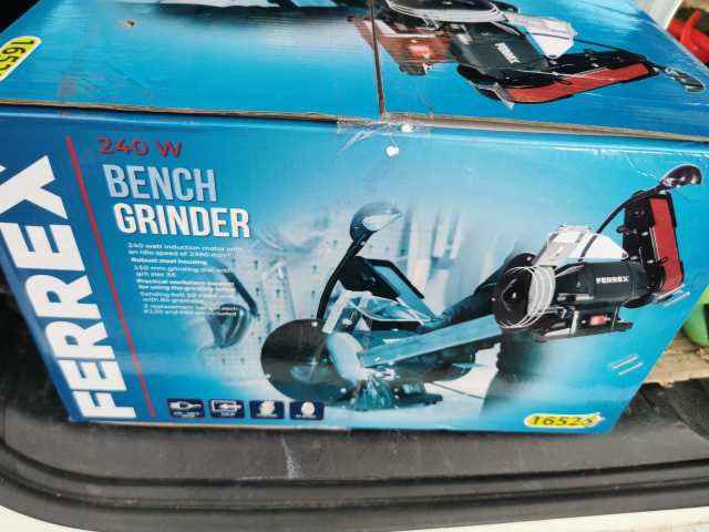 Ferrex AC 240V 240w Bench Grinder belt sander 2in1 dual light - Power ...