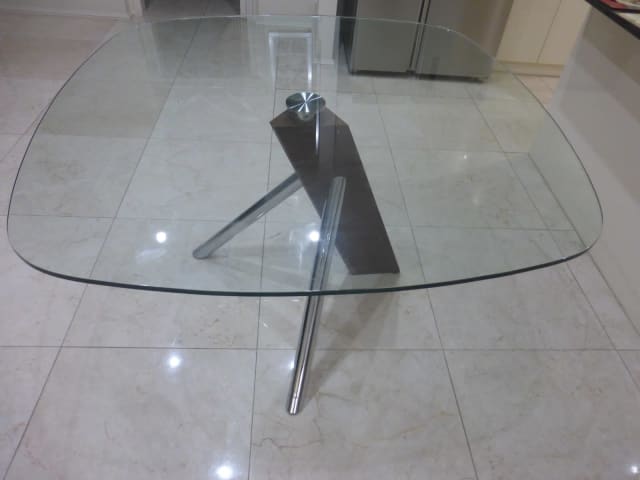 Nick Scali ANJA Dining Glass-Top Table combines style, sophistication ...