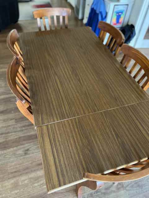 Table only - Retro Vintage Extendable wooden laminate dining table ...