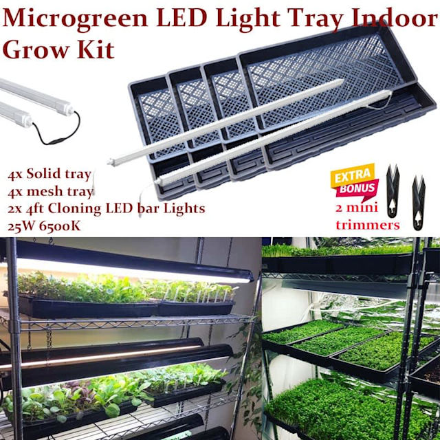 Hydroponics 25w 6500K Clone LED Bar Grow Light Seeding Tray Microgreen ...
