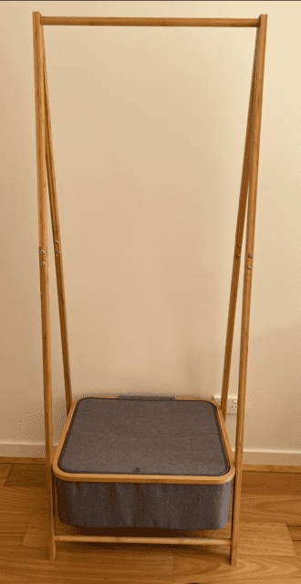 Kmart Bamboo Garment Rack with Grey Storage Box | Wardrobes | Gumtree ...